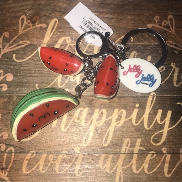 jelly jolly london | Accessories | Nwt Watermelon Smiley Faces Keychain ...